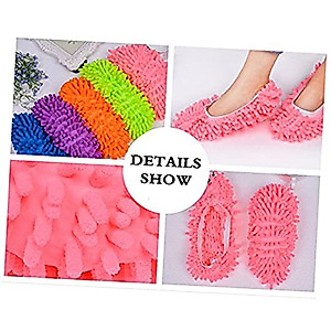 Abaodam 1 Pair Household Floor Cleaners Cleaning Mops Floor Cleaning Slippers Lazy Mop Slipper DIY Foot Mop Shoes Soft Chenille Shoe Lay Shoe Dust Mop Slipper Mop Cap Detergent