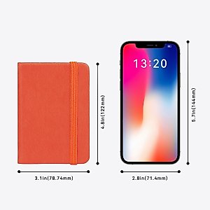 8-Pack Pocket Notebook，4.3" x 3.2"Small Notebook，Hardcover PU Leather Notebook Total 200 Pages, Mini Journal for College Ruled, Sketchbook, Work Notebook.（Contains 2 Yellow, 2 Grey, 2 Blue, 2 Orange）