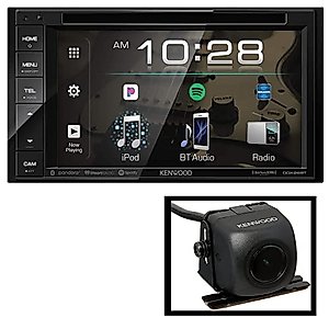 Kenwood DDX26BT Double DIN SiriusXM Ready Bluetooth in-Dash DVD/CD/AM/FM Car Stereo Receiver w/ 6.2" Touchscreen | Plus Kenwood CMOS-130 Rearview Camera with Universal Mounting Hardware
