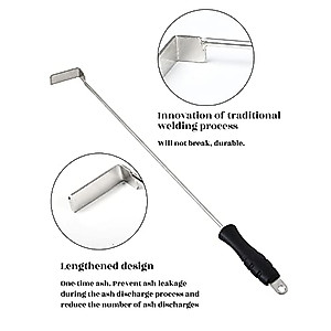 18 Inch BBQ Ash Tool for Kamado Joe Charcoal Smoker Big Green Egg Wood Burning Stove Ash Rake Grilling Poker Accessories Charcoal Garden Tools Grill Cleaning Tools