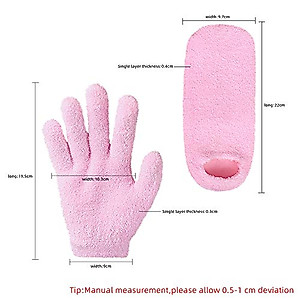 Moisturizing Socks & Gloves for Moisturize Soften Repairing Dry Cracked Hands Feet Skin Care (Pink, Glove+Sock)