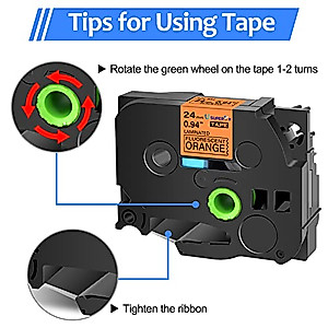 USUPERINK 10PK Compatible for Brother P-Touch TZe-B51 TZeB51 TZB51 TZ-B51 Black on Fluorescent Orange 24mm 1'' 0.94'' x 16.4ft Laminated Label Tape Work with D600 D600VP P700 P710BT P950NW Label Maker