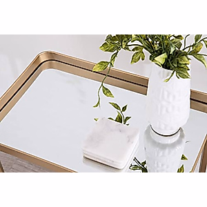 Kate and Laurel Celia Modern Mirrored Tray Side Table, 18 x 12 x 26, Gold, Foldable Rectangular End Table for Storage and Display