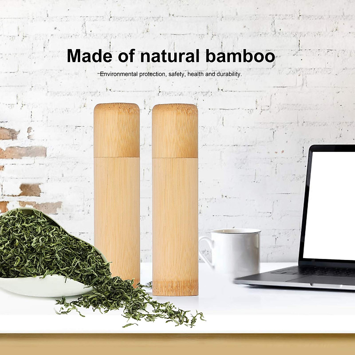 Restokki Food Jars Canisters, Smell Proof Containers, Weed Container, 2Pcs Tube Portable Tea Storage Cylinder Mini Round Spices Storage Jar