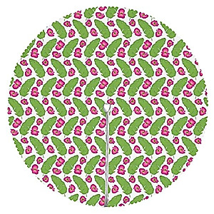 Banana Leaf Pattern round outdoor tablecloth,Round Tablecloth with Umbrella Hole and Zipper for Patio Garden,Waterproof Spill-Proof,for outdoor table with umbrella hole(72" Round,Lime Green Magenta)