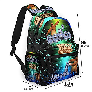 Grizzy&Lemmings Backpack Travel Bookbag Laptop Rucksack Hiking Daypack Shoulders Knapsack For Boys Girls