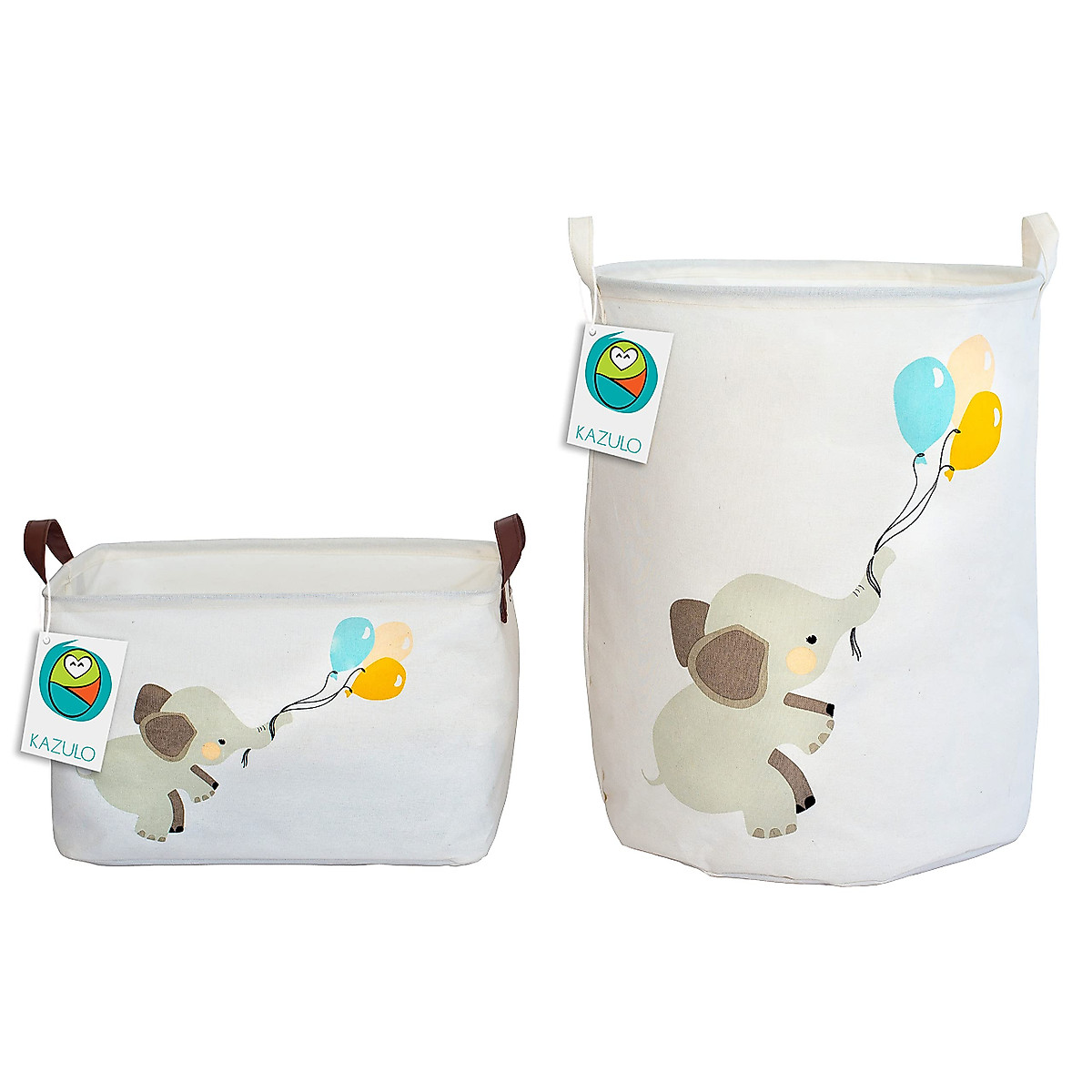 KAZULO 2 Pack Set Pink and Blue, Bunny Easter Baskets For Kids, Egg Hunt Bag For Boys and Girls, Baby laundry Hamper, Kids Easter Basket (Easter Bunny Bundle)