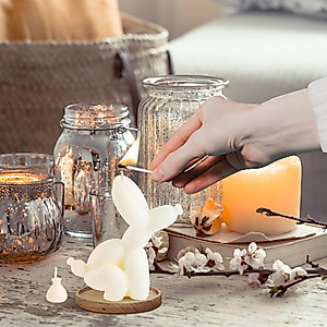 6sisc 2Pcs Pooping Balloon Dog Shaped Scented Candle Funny Handmade Gift Danish Pastel Home Aesthetic Decor Natural Soy Wax Candle Pine Fragrance Aromatherapy for Room Bedroom Milky 3.9 x 4.1 in