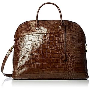 yamochi(ヤモチ) [Made in Japan Real cowhide bugatti shaped bag/Crocodile embossed (g-1615), Braun