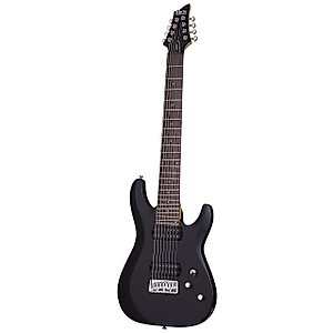 Schecter C-8 DELUXE Satin Black 8-String Solid-Body Electric Guitar, Satin Black