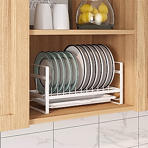 2 Plate Holders, Non-Slip Metal Cabinet Dish Rack Organizer for Kitchen, Countertop, Cupboard, Drawer, RV