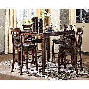 Signature Design by Ashley Bennox 5 Piece Counter Height Dining Set, Includes Table & 4 Barstools, Brown