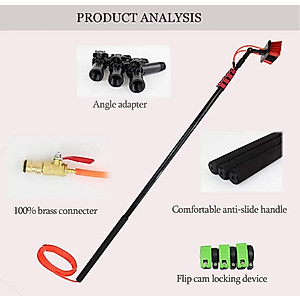 Water Fed Pole Kit, Window and Solar Cleaning Pole w/Water Fed Telescopic Brush/Brush Window and Solar Panel Cleaning System Windows Cleaning & Washing Tool (3.6M-9M),30FT/9M