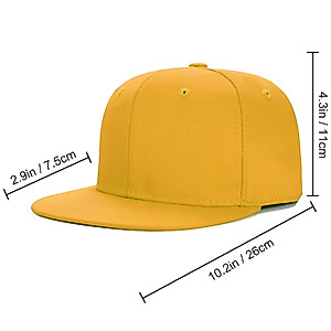 Wholesale Custom Hat Custom Logo&Text Snapback Embroidered Hat for Men Women Adjustable Yellow