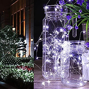 INMKALI Solar String Lights Outdoor Waterproof Big & Super Bright LED Christmas Lights 2-Pack 2400MAH 144FT 400L Fairy Lights 8 Lighting Modes for Garden Patio Tree Party Wedding (Cool White)
