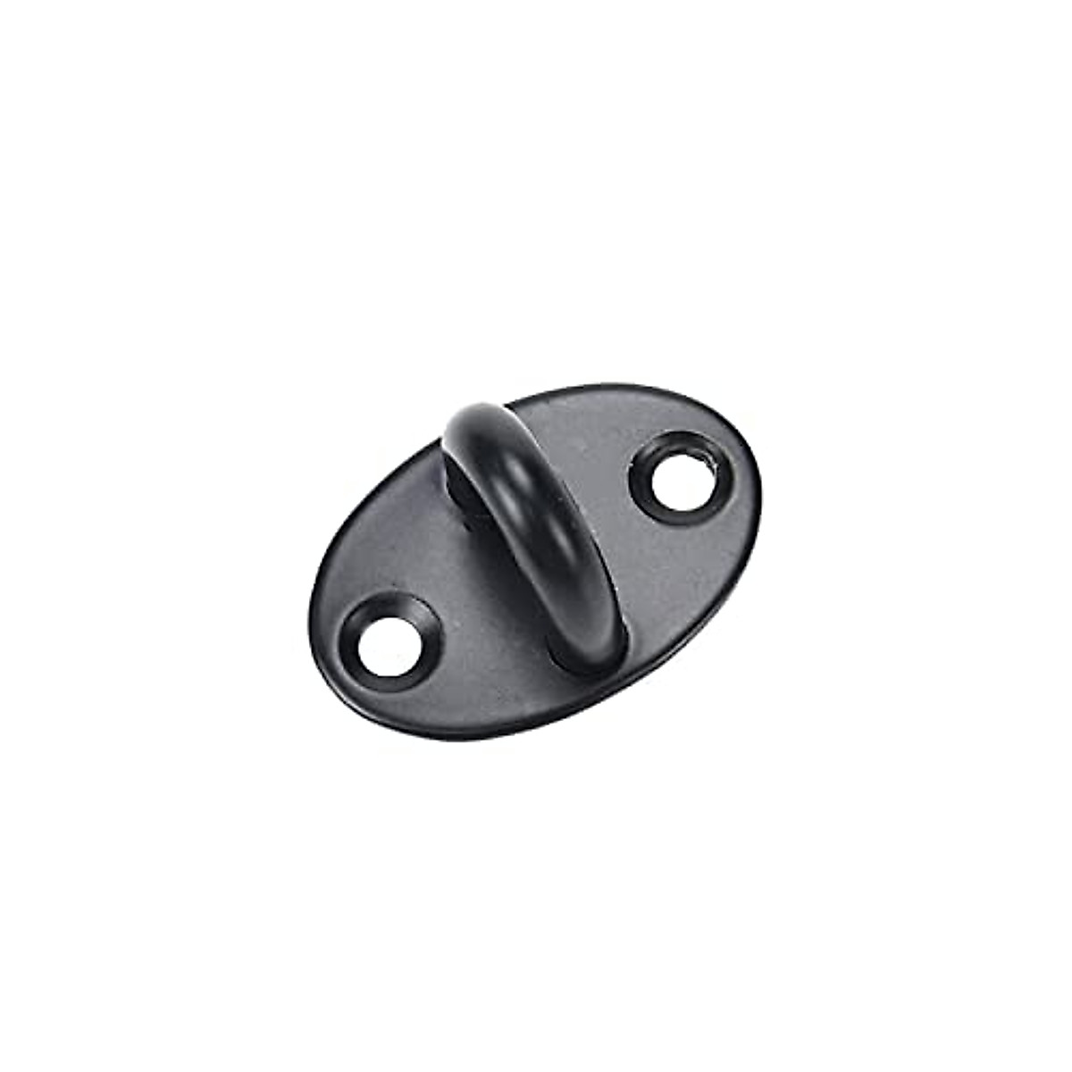 UTALIND 4 Pcs Stainless Steel Ceiling Hooks Black Pad Eye Plate U Hooks Heavy Duty Wall Mount Ring Hooks Staple Hook Loop with Screws(Oval)