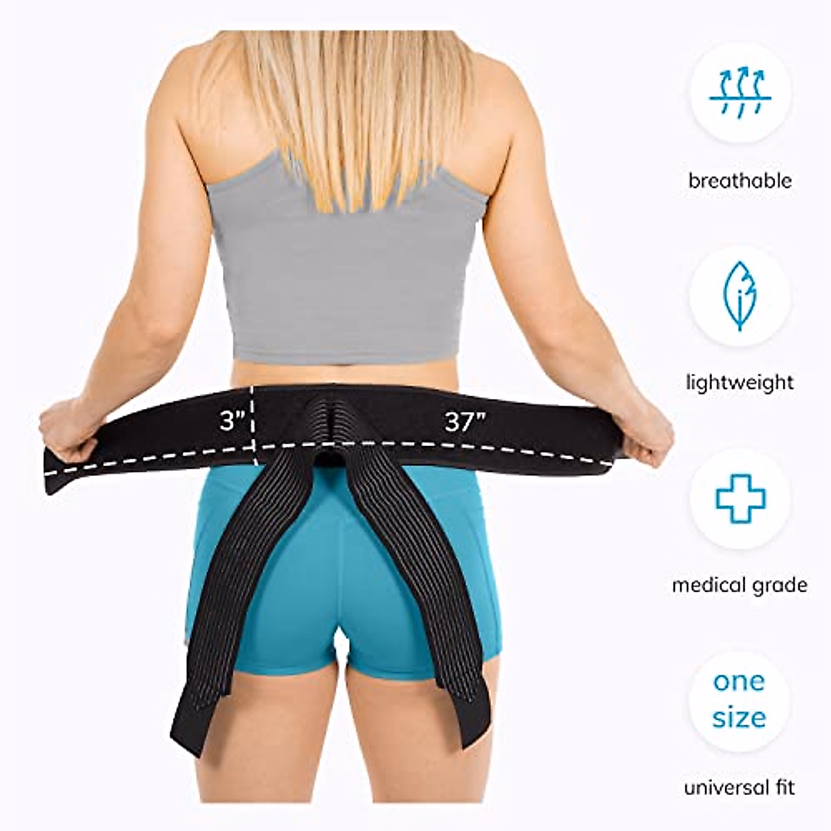 BraceAbility Anterior Pelvic Tilt Brace - Rotated Hip Posture Alignment Correction Belt for Tilted or Twisted Pelvis Girdle Pain, Posterior Pregnancy SPD Treatment, Lower Crossed Syndrome Support