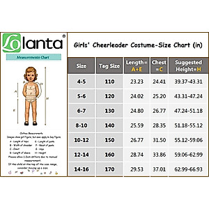 LOLANTA Girls Cheerleader Costumes Dresses Cheerleading Outfit Cheer Uniform with Pom Poms(10-12, purple)