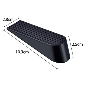 Hotop 6 Pack Door Stop Wedges Black Rubber Door Stoppers for Home and Office