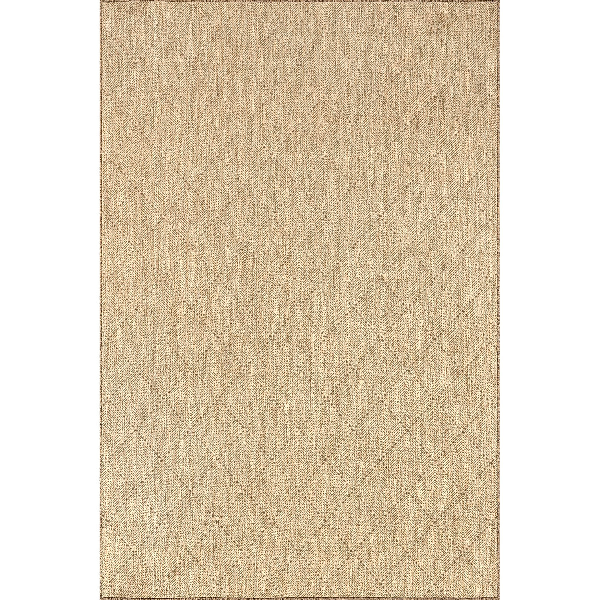 nuLOOM 7' x 9' Outdoor Performance Area Rug, Stain Resistant, Weather Resistant, High Traffic, Patio, Balcony, Outside, Ray Brown