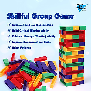 Point Games Tower - Stacking Blocks Game - Toppling Balance Tower Games - Developmental & Interactive Puzzle, Test Stabilizing Skills- Ages 6+
