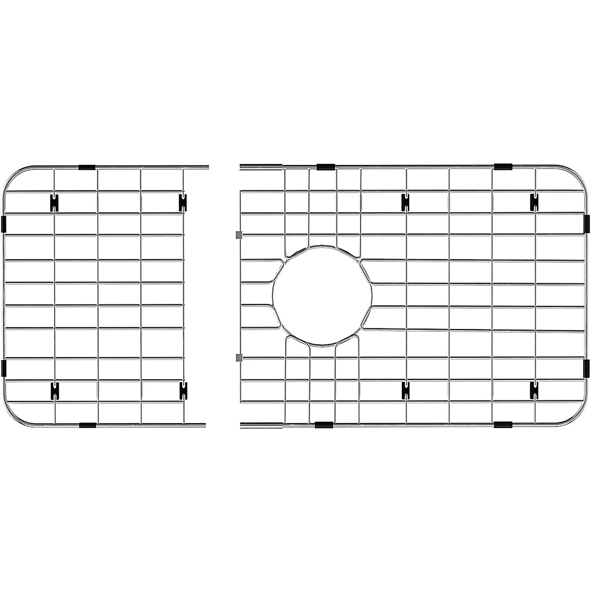 SANNO Kitchen Sink Grate Sink Protector for Kitchen Sink 25" X 12.8", Stainless Steel Grid Sink Protector Kitchen Sink Rack Bottom of Kitchen Sink,Center Drain Sink Bottom Grid