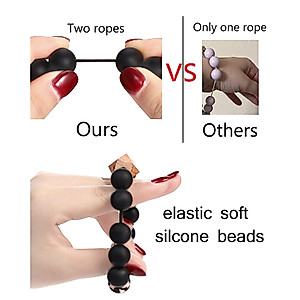 BVGA Wristlet Keychain Bracelet Wallet, Silicone Bead keyring Bangle for Women