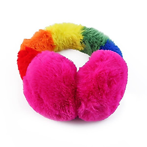 ZOSCGJMY Faux Fur Ear Muffs for Women Girls Winter Cute Warm Furry Fluffy Earmuffs Ear Covers Outdoor (Beige)