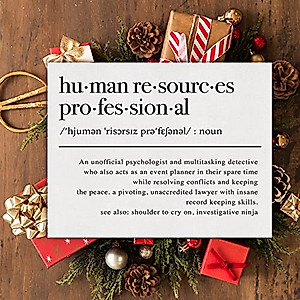 Funny HR Wall Art Canvas Print Inspirational Human Resources Professional Poster Framed Artwork Motivational Painting for Office Home Wall & Tabletop Decor