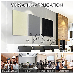 TroyStudio Elegant Fabric Acoustic Panels - 16 x 12 x 0.4 Inches 6 Pack Wall Ceiling Sound Absorbing Panels, Acoustical Sound Absorption Wall Panels, Decorative Felt Tiles for Home, Office Studio