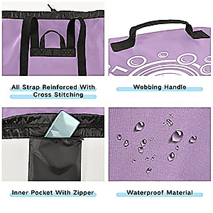 Purple Laundry Backpack Large Heavy Duty Laundry Bag with Shoulder Straps Waterproof Laundry Hamper Drawstring Closure Dirty Clothes Organizer for College Students Traveling Camp