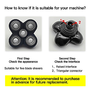 Men's Electric Shaver Replacement Heads 5 Head Fiveblade for Men Shaver Wet & Dry Compatible Waterproof Multi Functional(DT1)