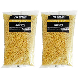 Waxness Spa Choice Natural Honey Gel Hard Wax Beads 2.2 lb / 1 kg Pack of 2