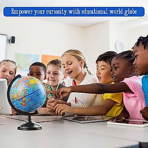 Educational World Globe for Kids Learning - 6 inch Spinning Globes of The World with Stand for Students Learning Geography, World Mova Globe Map Decorative Kids Room Classroom, Desk, Office or Home
