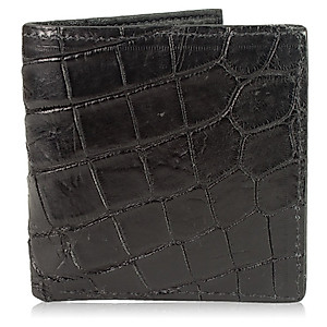 Black Genuine Alligator Skin Hipster Wallet Handmade with 12 Card Slots