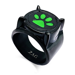 ZAG STORE Cat Noir Glow in The Dark Ring (Black, 10)