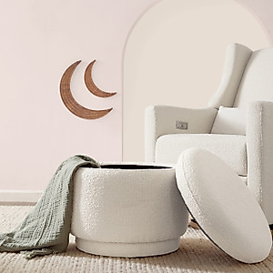 Babyletto Enoki Storage Ottoman in Ivory Boucle, Greenguard Gold and CertiPUR-US Certified