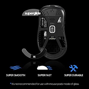 Superglide - Fastest and Smoothest Mouse Feet/Skates Made with Ultra Strong Flawless Glass Super Fast Smooth and Durable Sole for Pulsar Xlite Wireless / V2 & V2 Mini Wireless Gaming Mouse (Red)