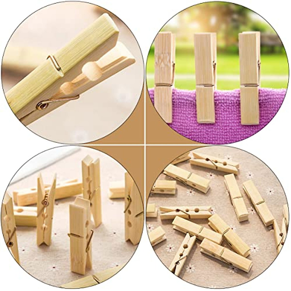 120pcs Practical Quilt Wood Houseware Clothespin, Clothesline Snack Bamboo Paper Clothespins, with Cm, Drying Multi Pegs Duty Crafts, Photo Organizer Food Hardwood Non Portable