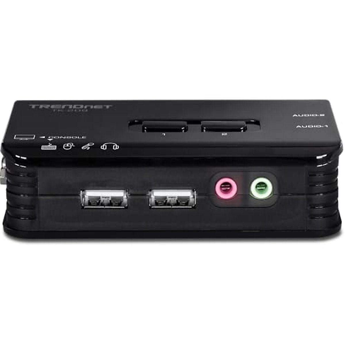 TRENDnet 2-Port USB KVM Switch and Cable Kit with Audio, Manage Two PCs, USB 1.1, Hot-Plug, Auto-Scan, Hot-Keys, Windows & Linux Compliant, TK-209K