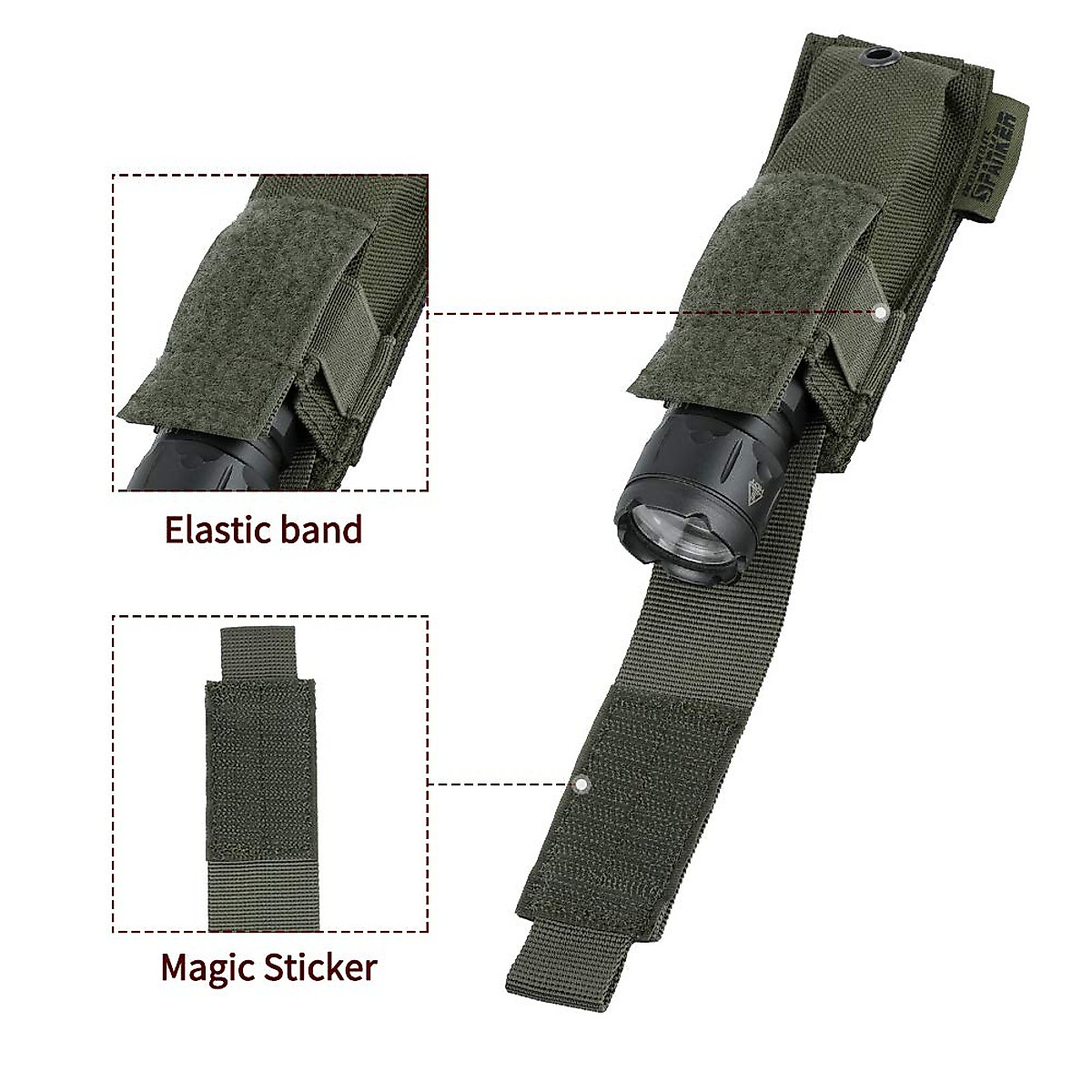 EXCELLENT ELITE SPANKER Molle Single/Double Pistol Mag Pouch Tactical Magazine Pouch Tool Organizer Holder (Single Ranger Green)