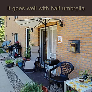 Sundale Outdoor Half Round Resin Umbrella Base for Half Patio Umbrella, Black