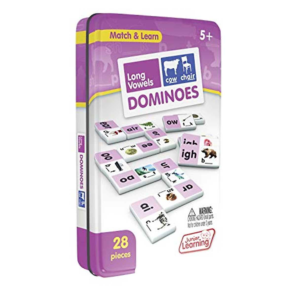 Junior Learning Long Vowel Dominoes Educational Action Games, Multi (JL495)
