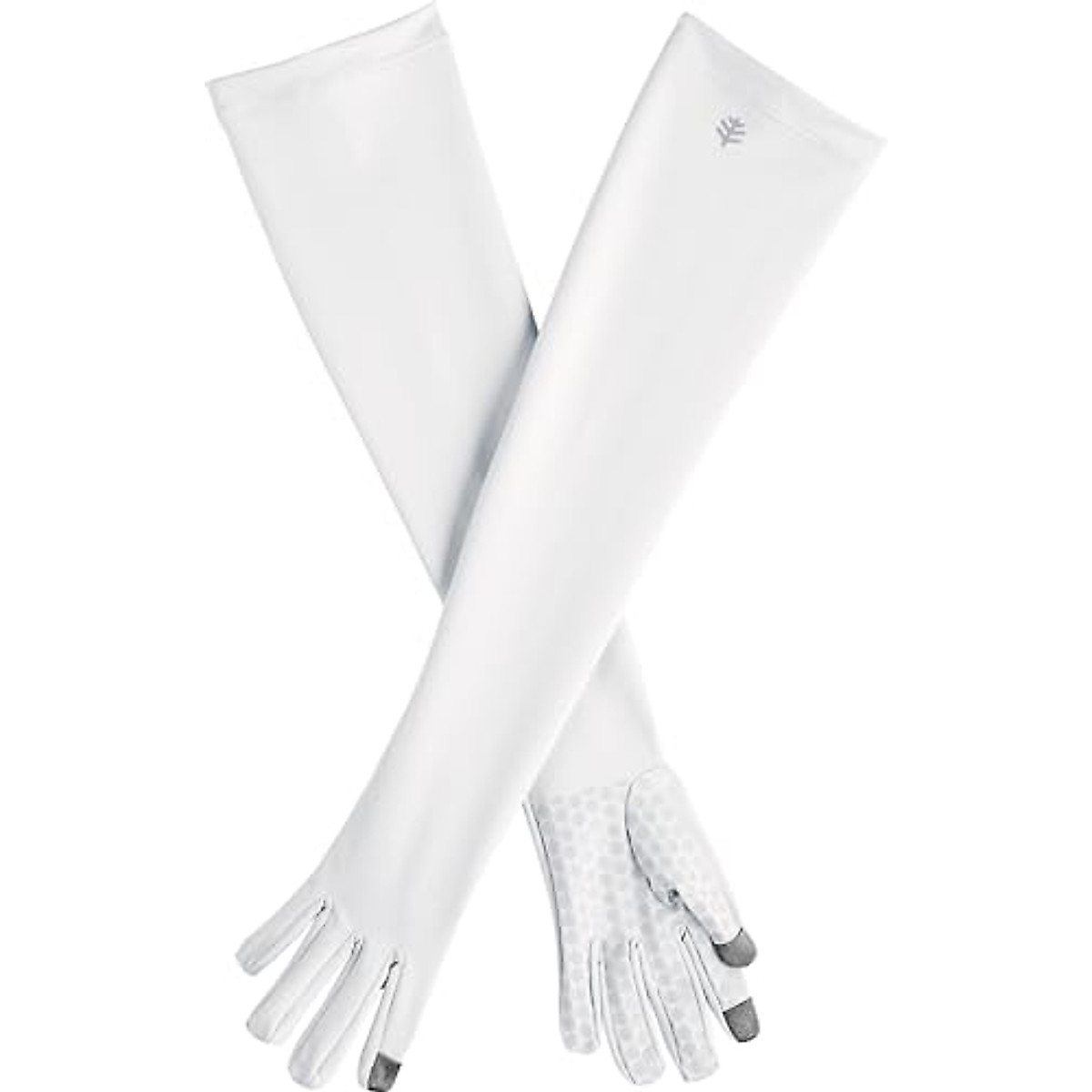 Coolibar UPF 50+ Men's Women's Culebra UV Long Sun Gloves - Sun Protective (Medium- White)