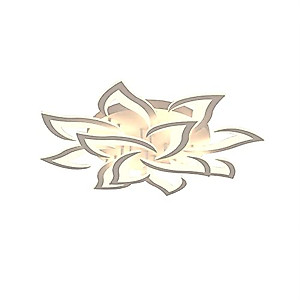 OKES Modern Ceiling Light,dimmable led Ceiling lamp Fixture with Remote Control,12 Acrylic Petal Flush Mount Chandelier Light for Dining Room,Bedroom,Living Room,kitchen/3000-6000K