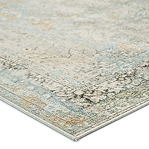 Jaipur Living Vibe Thayer 7'10"X10' Area Rug, Updated Traditional Green for Indoor Spaces