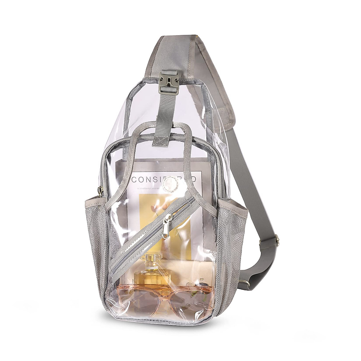 SPODEARS Clear Crossbody Sling Backpack Sling Bag for Women Men Chest Shoulder Bag Daypack for Travel Hiking