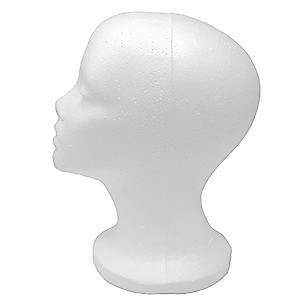 A1 Pacific Female Styrofoam Mannequin Head, 11" L