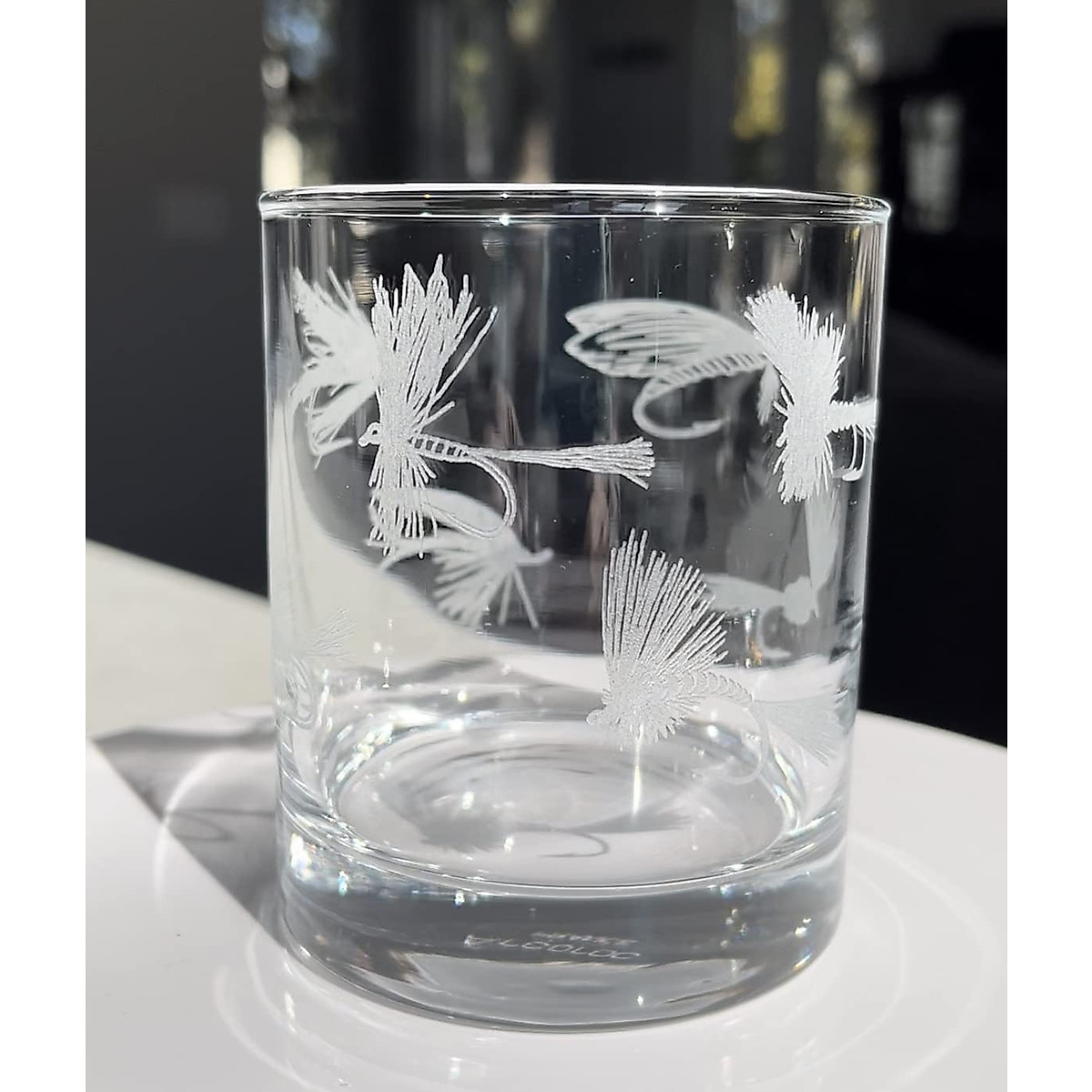 HullSpeed Designs Fly Fishing Engraved Rocks & Whiskey Glasses - Gift for Fisherman (Set of 2)