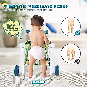 Sit to Stand Learning Walker 6 in 1 Baby Learning Walkers Early Education Activity Center with Lights Sounds, Music Learning Play Toys Toddler Walker Push Toy for Girls Boys